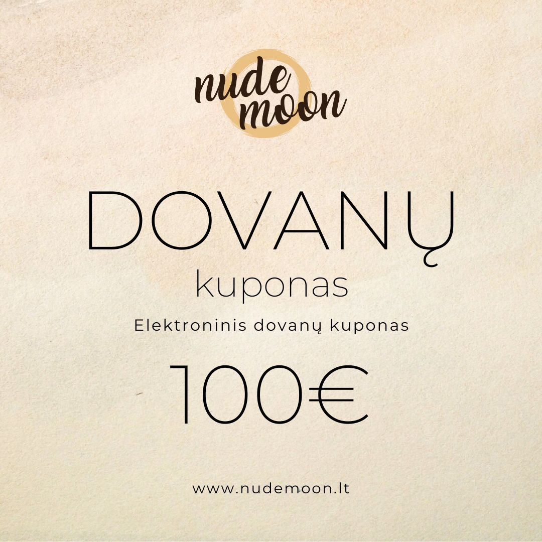 NudeMoon dovanų kuponas, 100 eurų (ELEKTRONINIS)